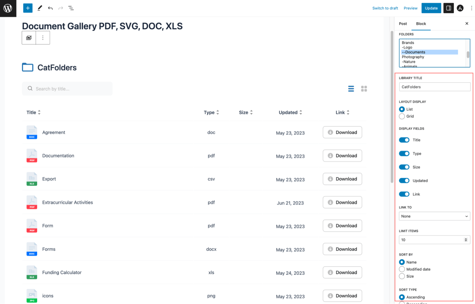 How to Create WordPress PDF Gallery (For FREE + 2 Templates) - CatFolders