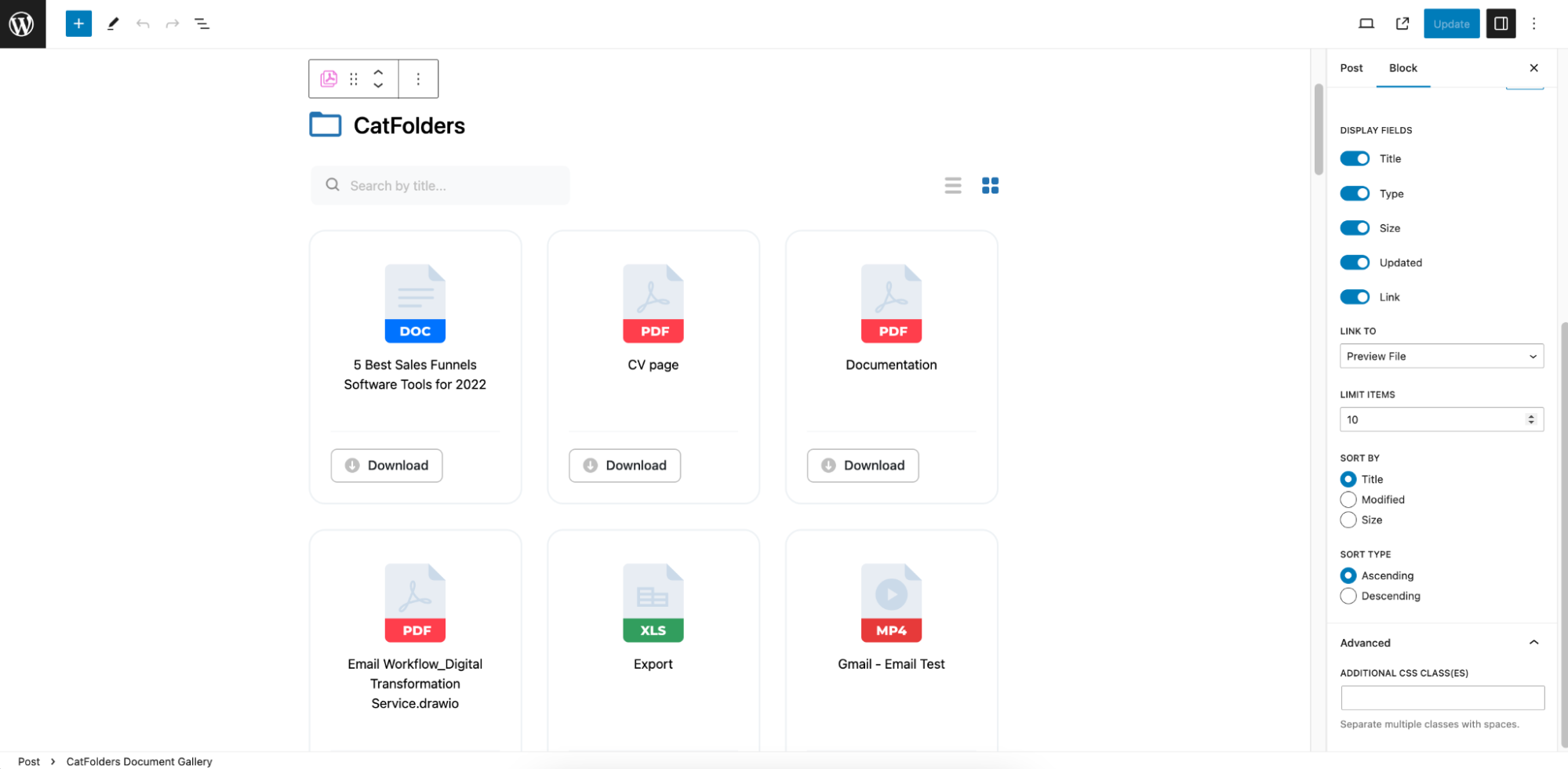 How to Create a Simple File List in WordPress (With CatFolders Document Gallery Free)