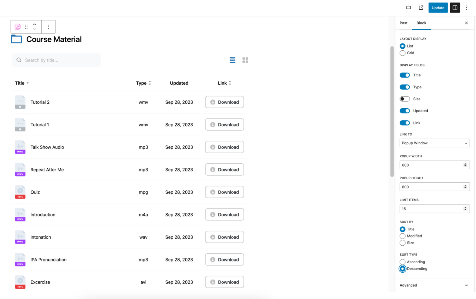 How to Create a Simple File List in WordPress (With CatFolders Document Gallery Free)