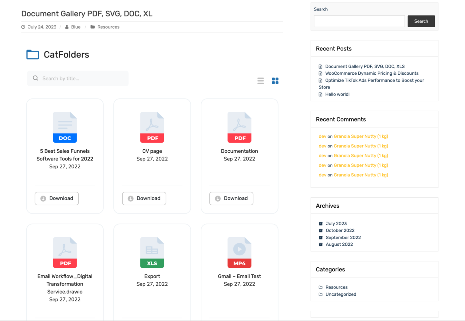 How to Create a Simple File List in WordPress (With CatFolders Document Gallery Free)