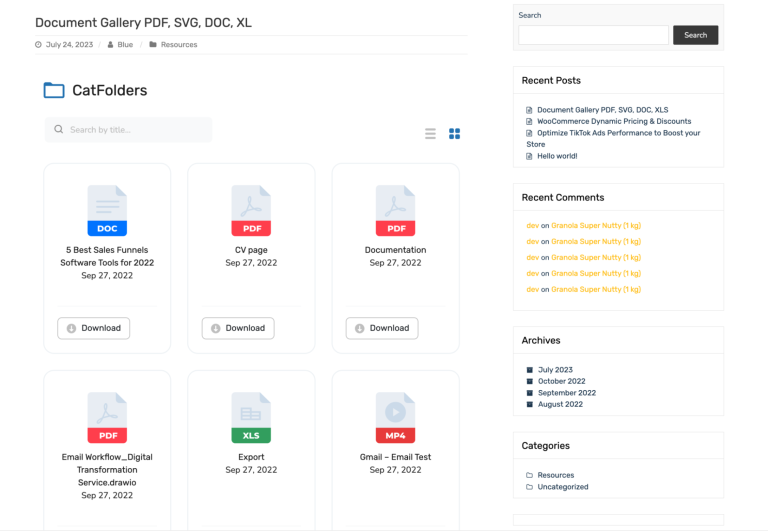 How to Create a Simple File List in WordPress (With CatFolders Document ...