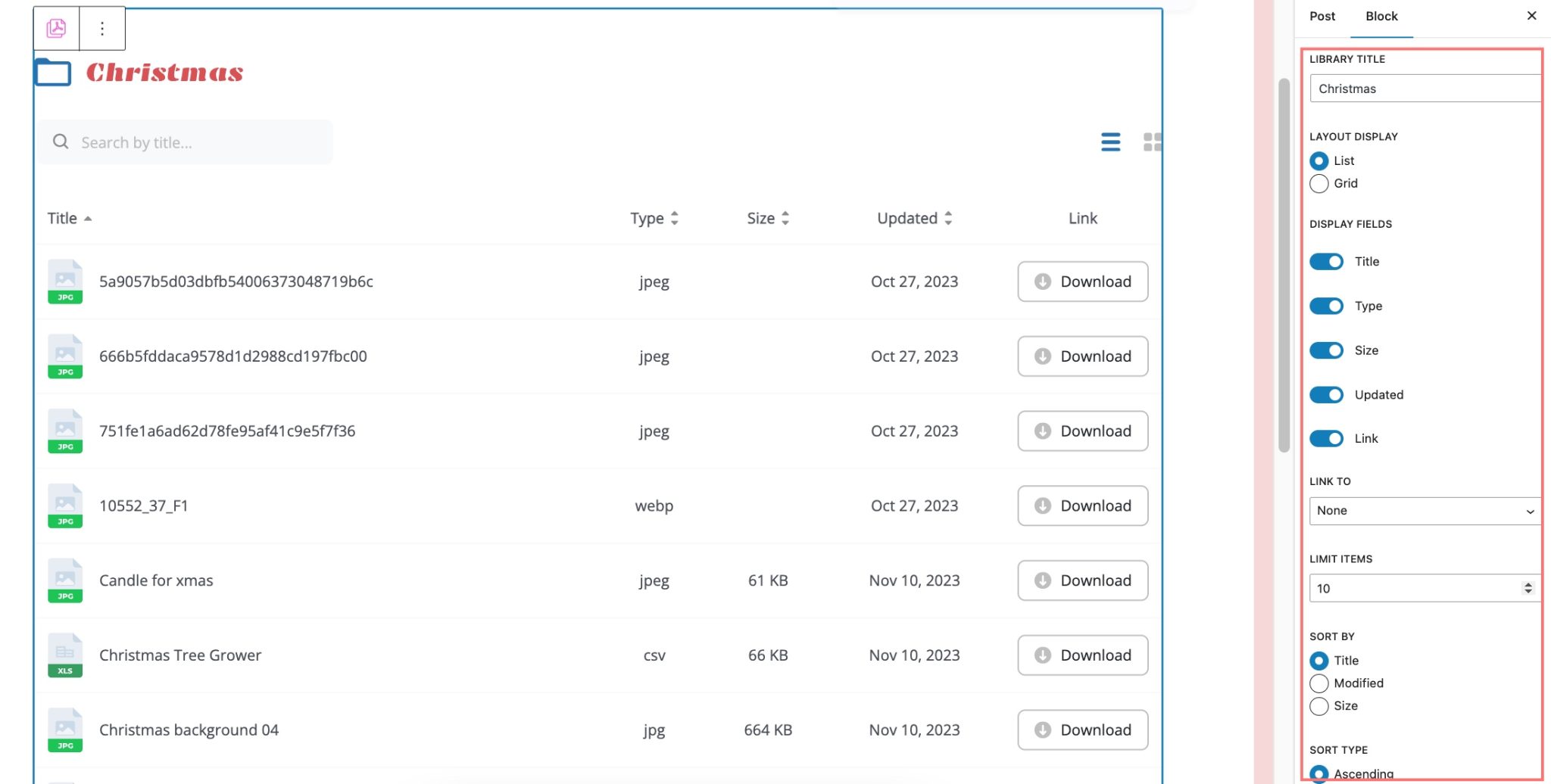DIVI gallery - CatFolders