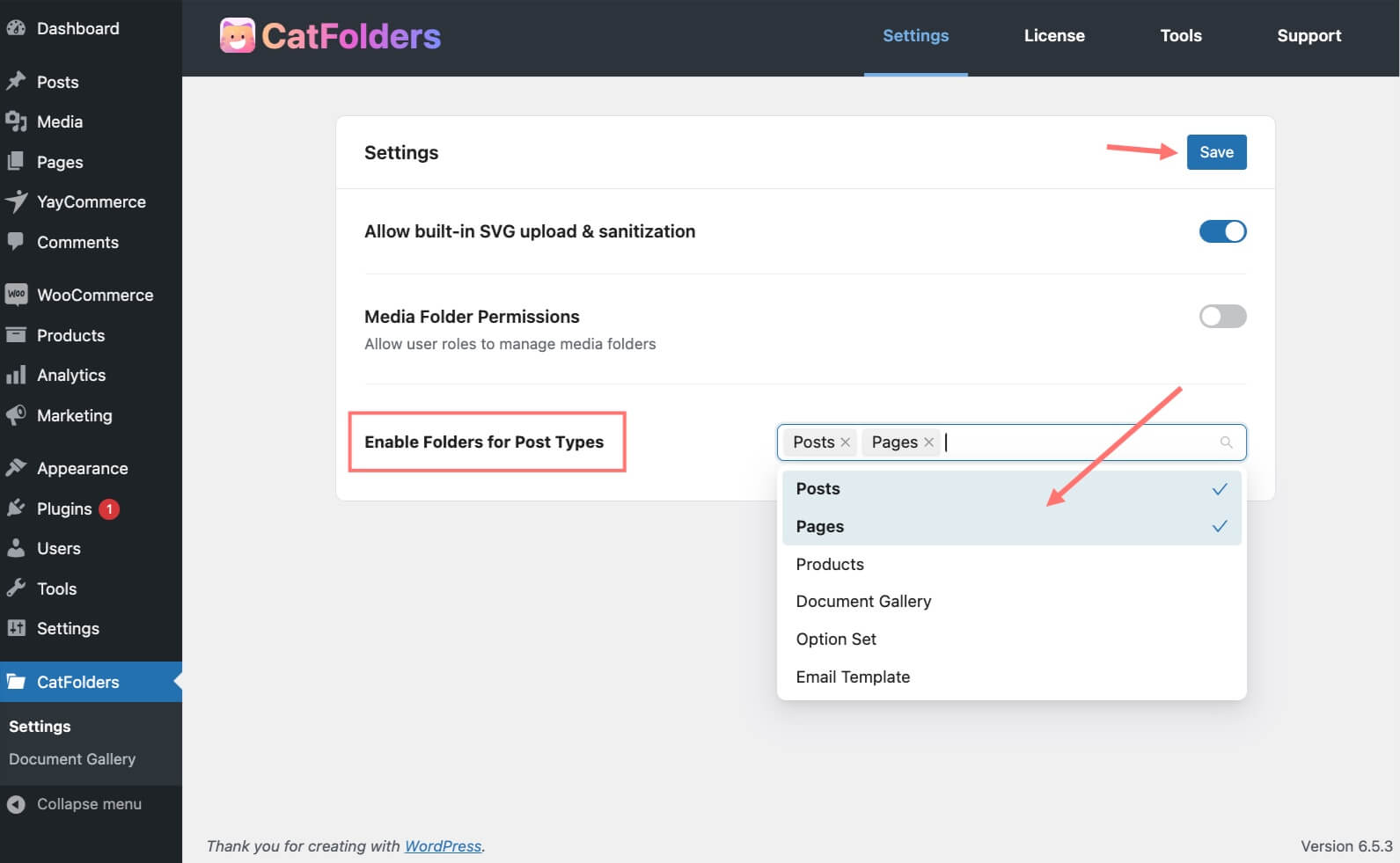 Pages, posts & CPTs - CatFolders