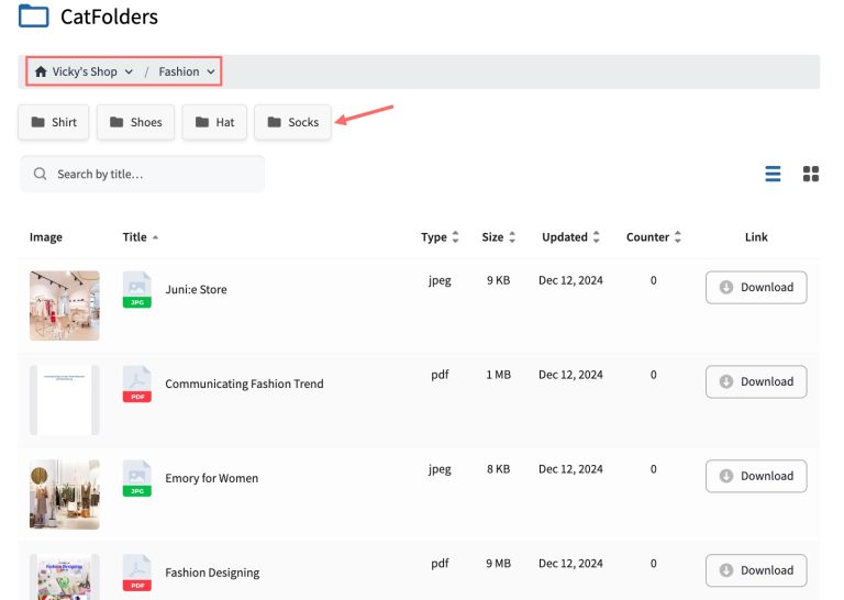 Multiple levels of folders - CatFolders