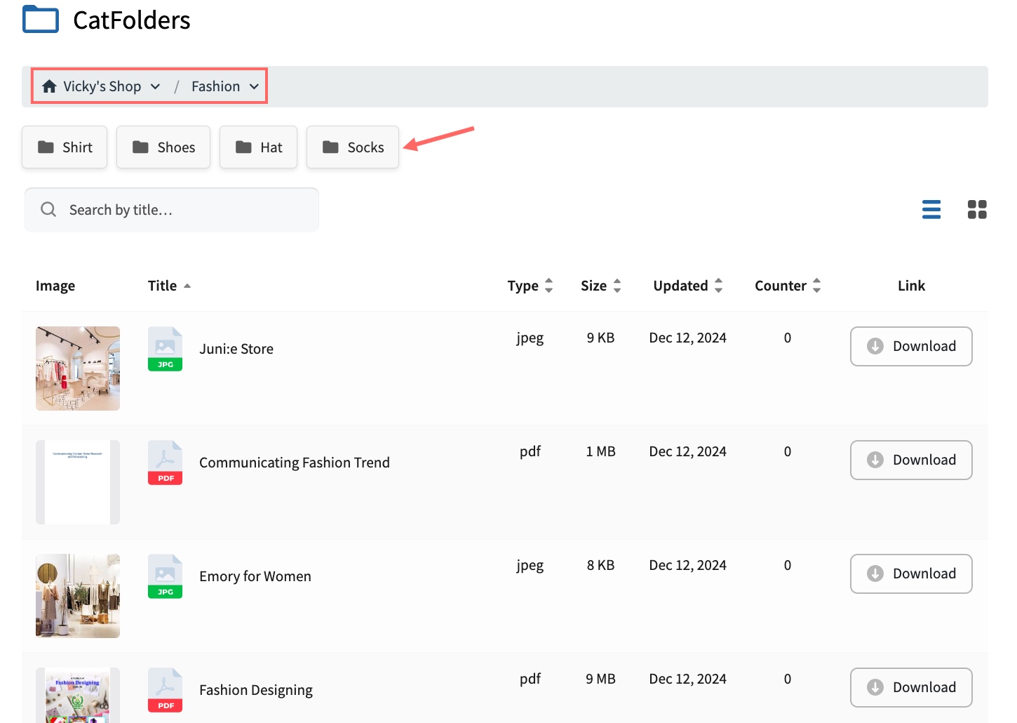 Multiple levels of folders - CatFolders